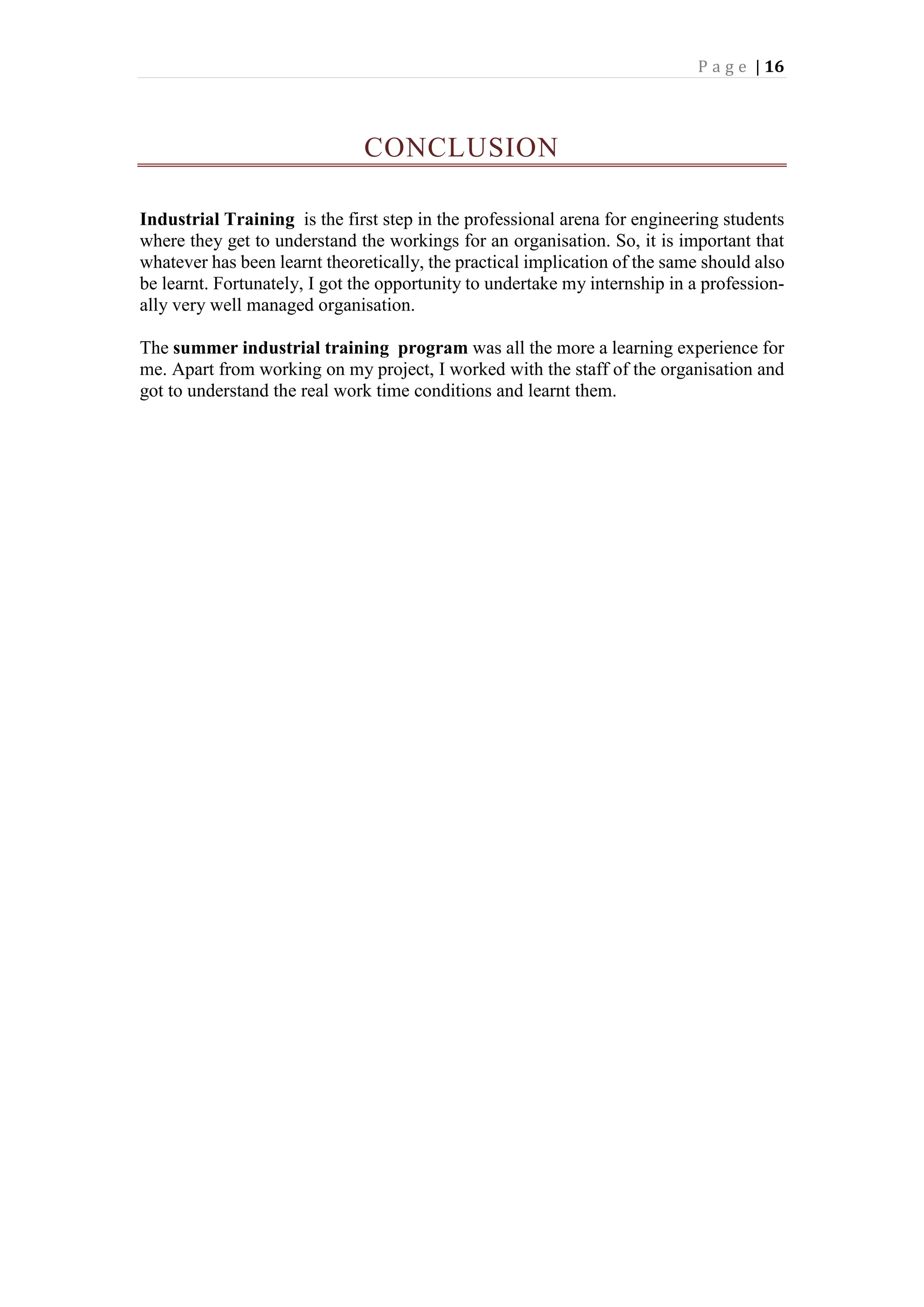 Internship report of mechanical student | PDF