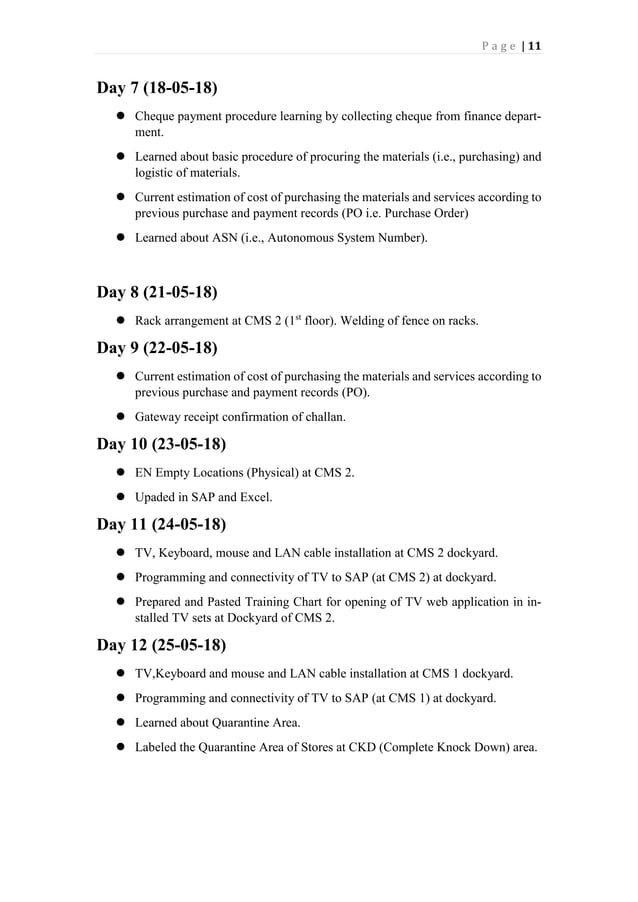 Internship Report Of Mechanical Student Pdf