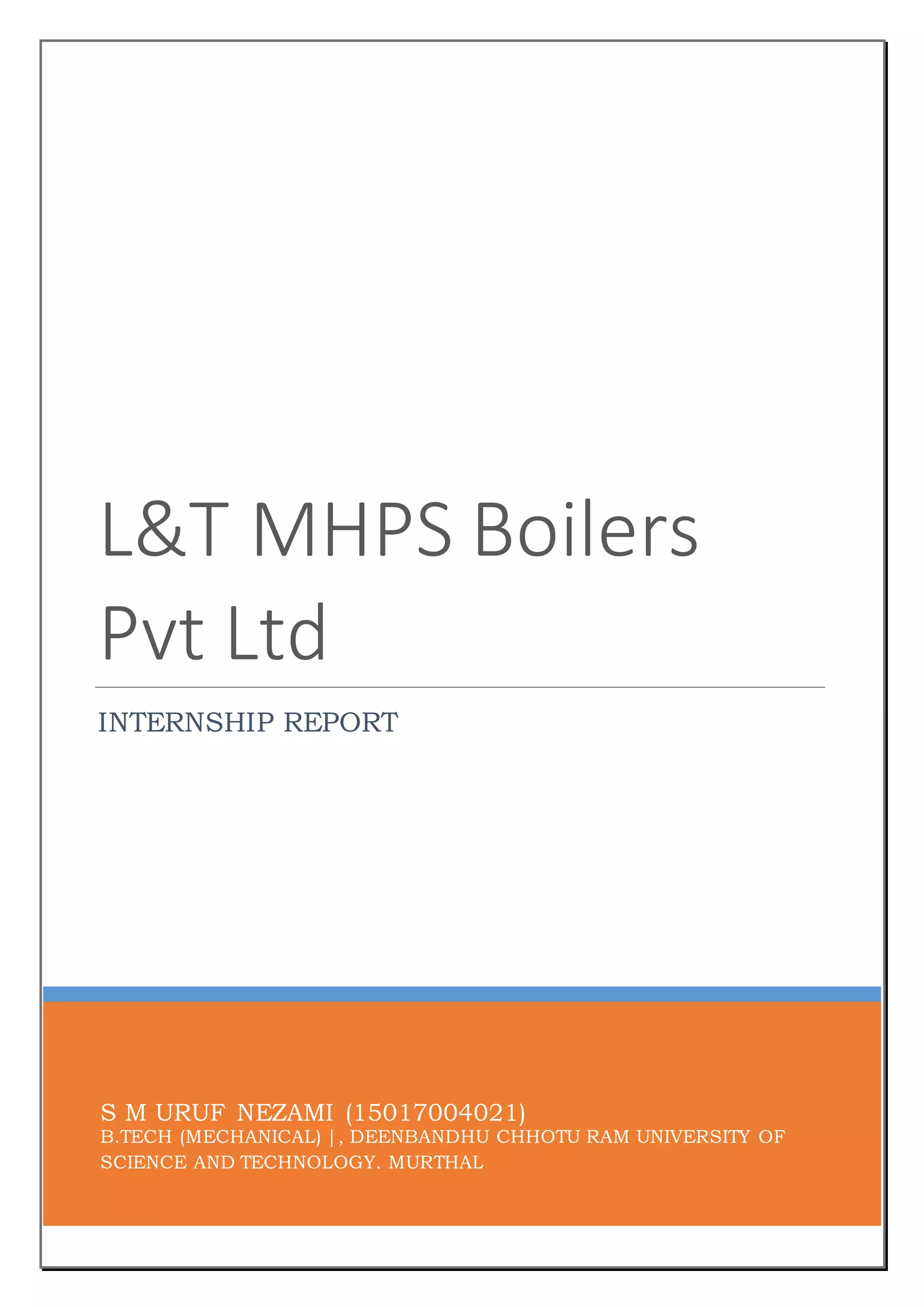 L&T MHPS Internship report | DOCX