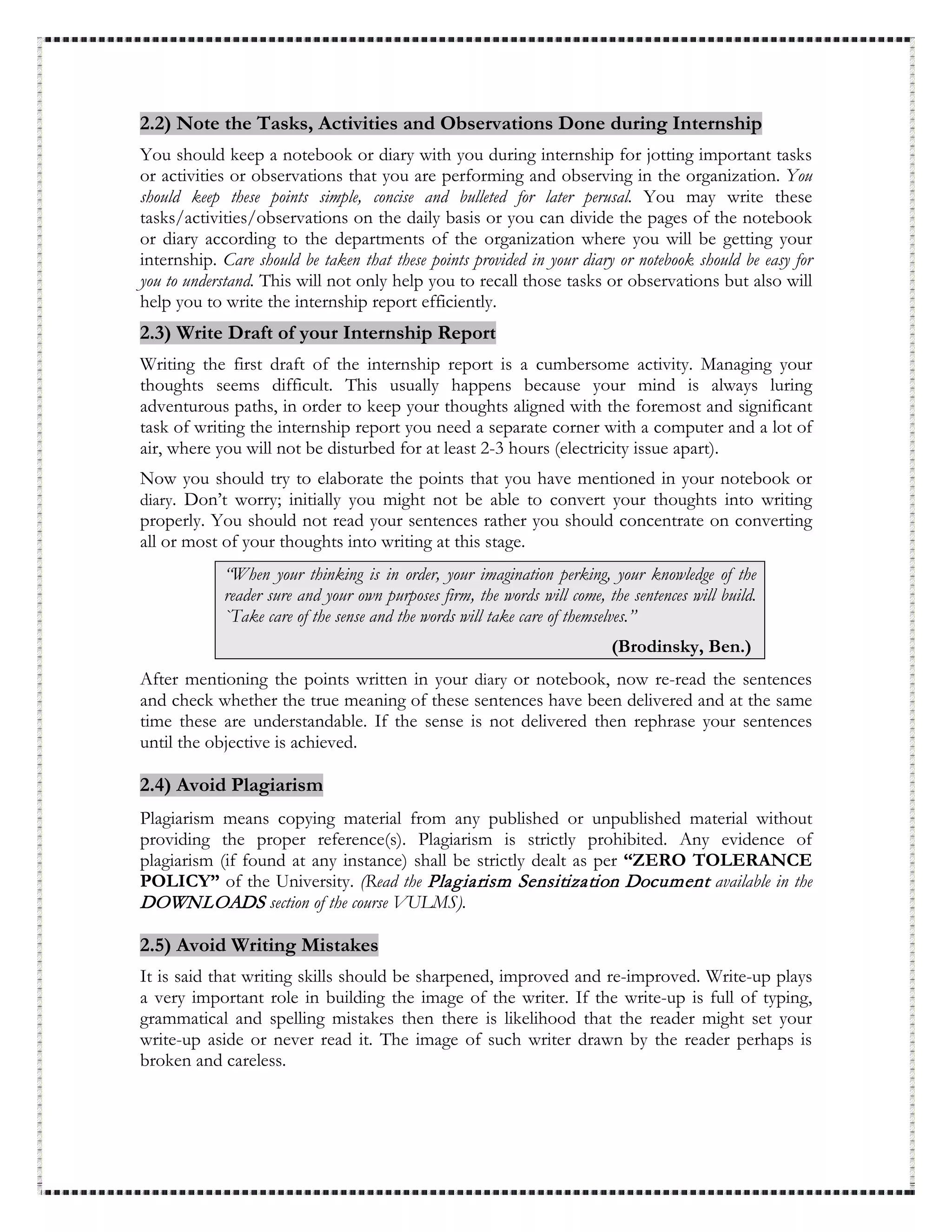 Internship report writing (strategy and tips) | PDF | Undergraduate ...