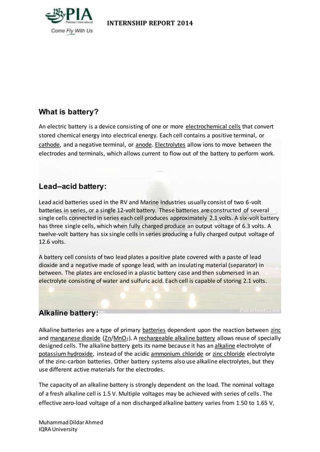 PIA internship report | PDF