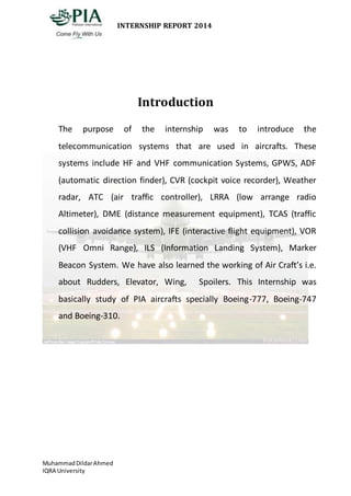 PIA internship report | PDF