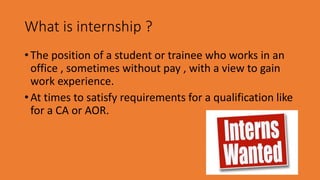 Internships for Law Students | PPTX