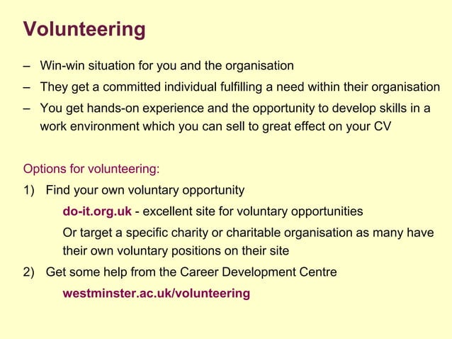 Internships and volunteering | PPT