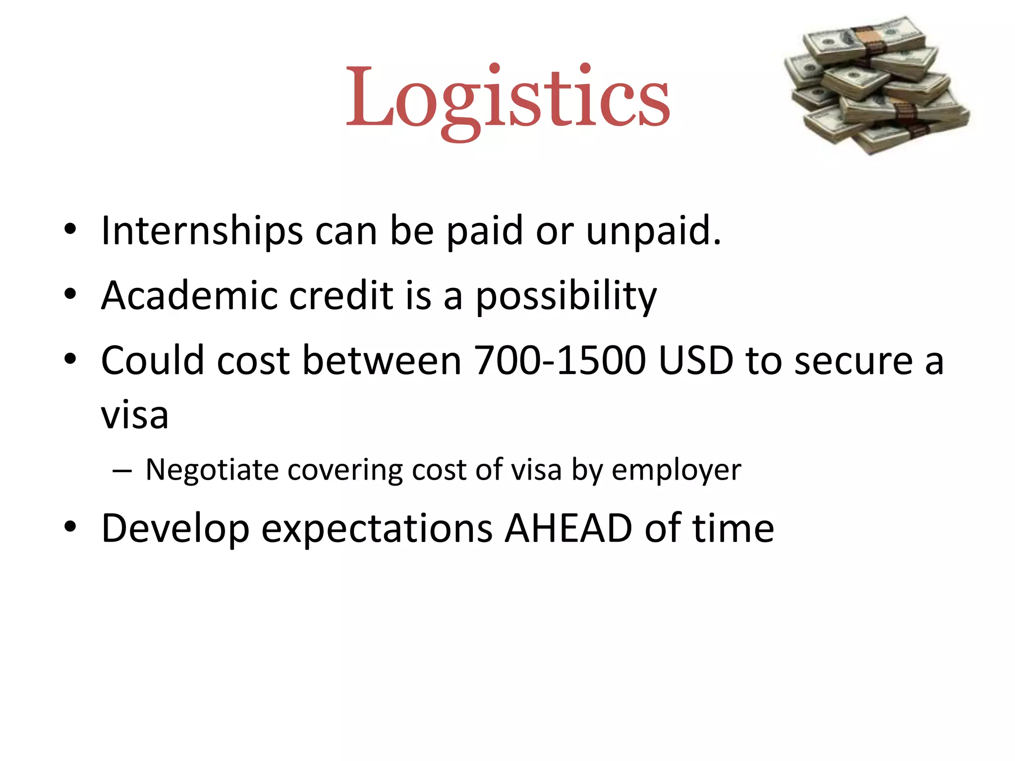 Internships in the USA | PPTX