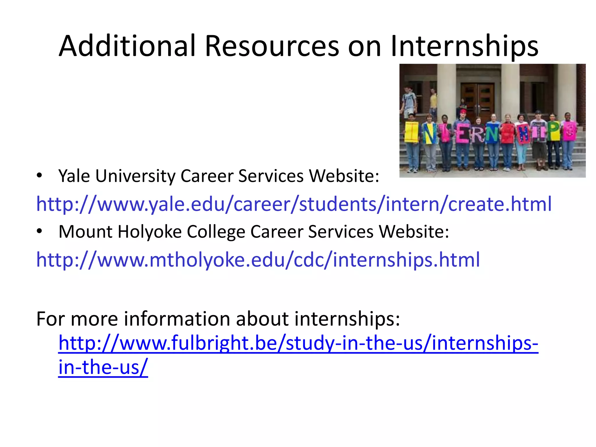 Internships in the USA | PPTX