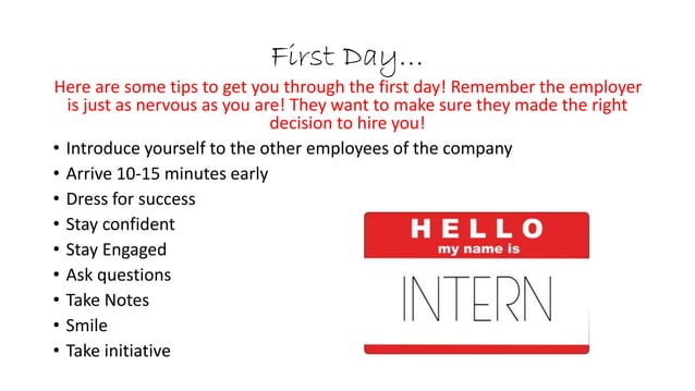 Internship slide show | PPT