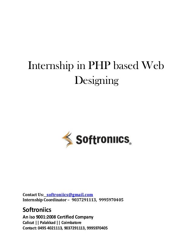 Internship in php based web designing
