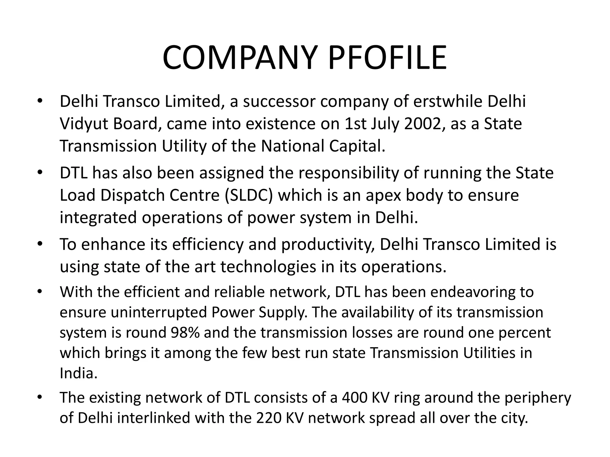 FINANCIAL STATEMENT ANALYSIS OF DELHI TRANSCO LIMITED | PPTX