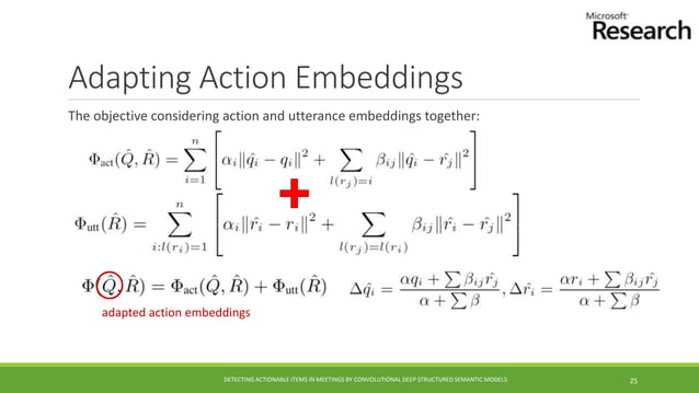 Detecting Actionable Items in Meetings by Convolutional Deep Structured Semantic Models | PPT