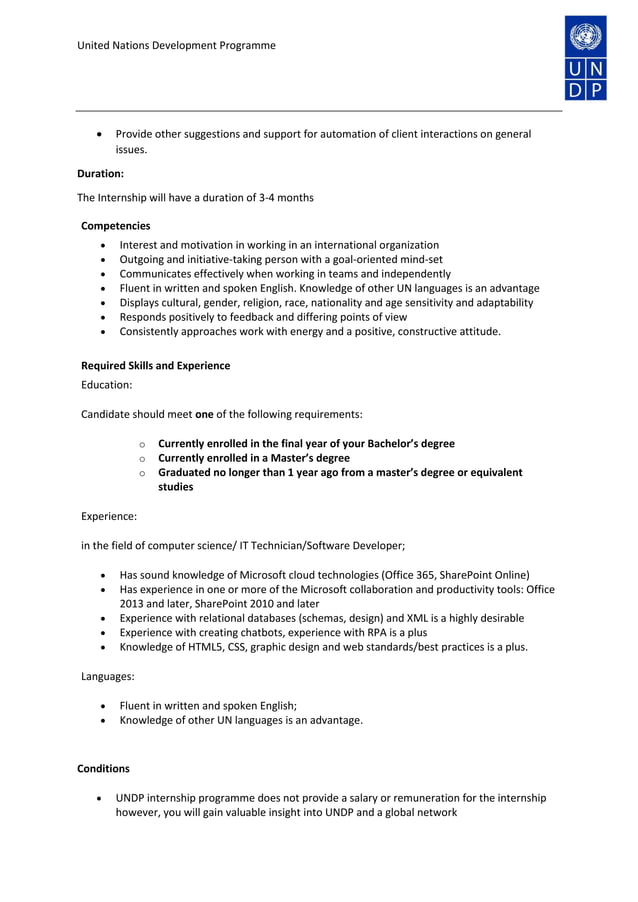 Intern undp copenhagen | PDF