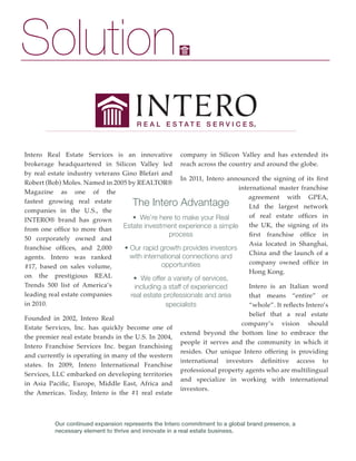 Intero Real Estate Company Profile | PDF