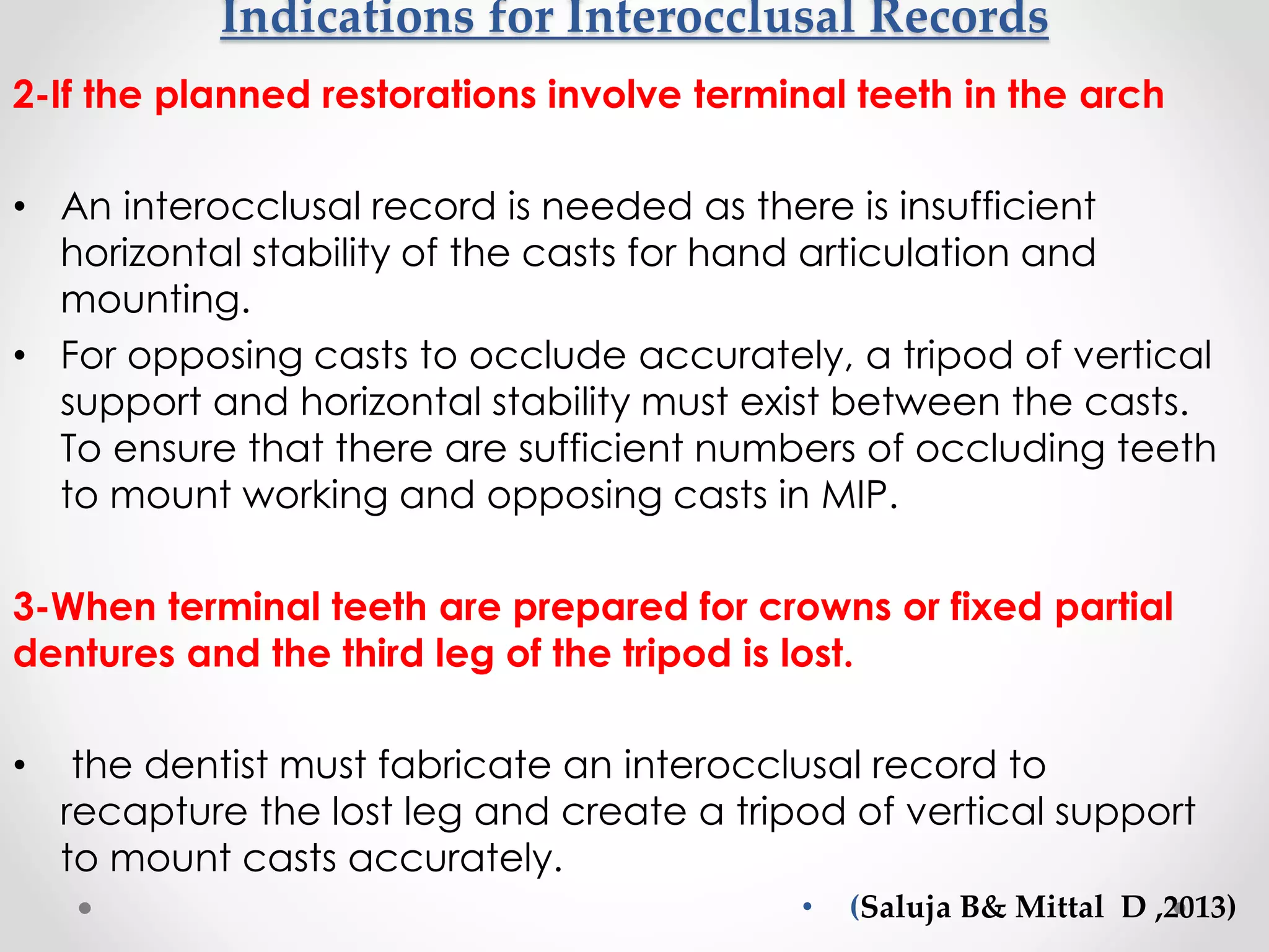 bite registration for fixed Prosthodontic restoration | PPTX