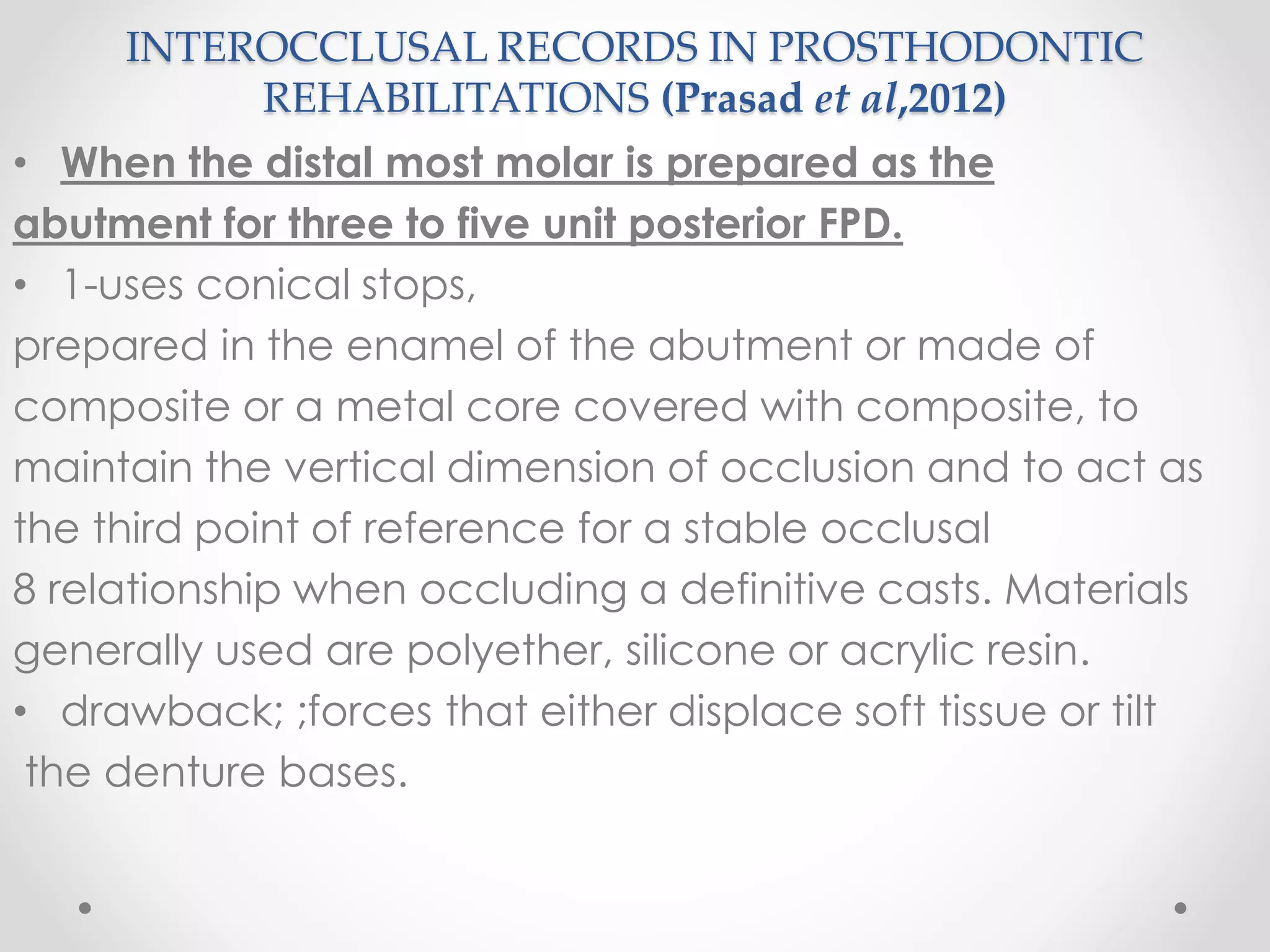 bite registration for fixed Prosthodontic restoration | PPTX