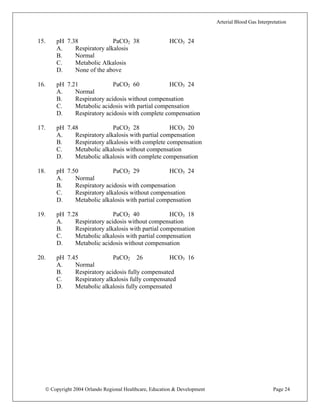 Inter of arterial blood gas | PDF
