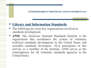 Interoperability Protocols and Standards in LIS | PPT