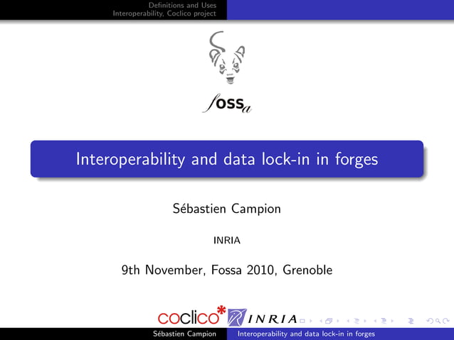 Interoperability in forge - fossa2010 | PDF | Computing | Technology & Computing
