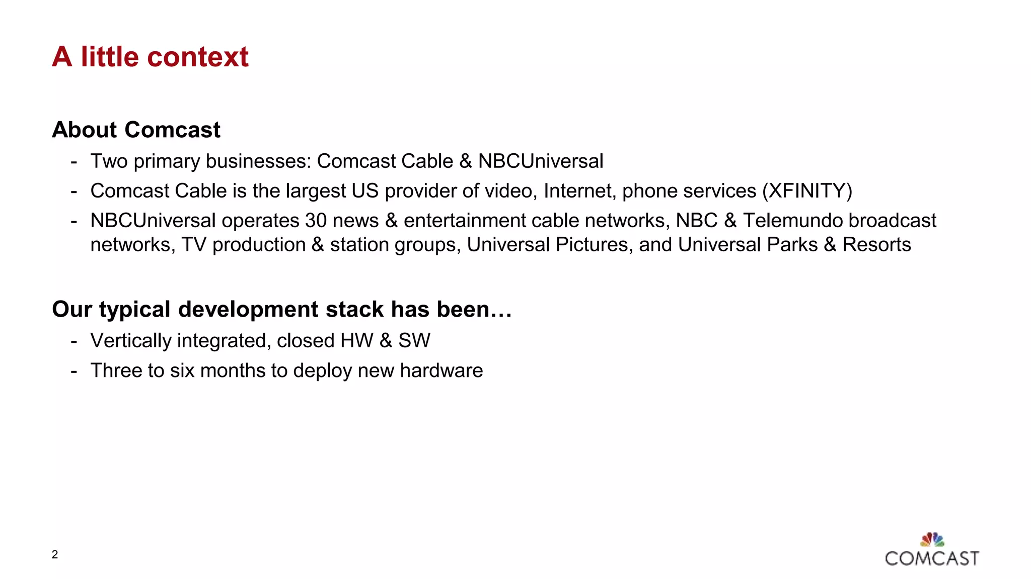 Comcast Cloud - Pushing the Boundaries | PPT