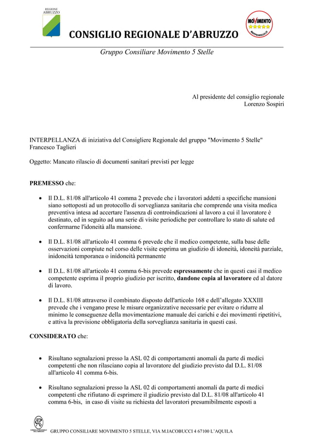 Interpellanza fts 01 | PDF