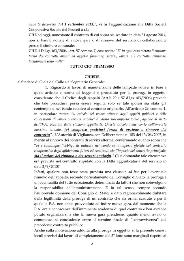 Interpellanza lampade votive definitiva | PDF