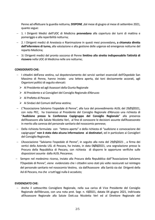 Interpellanza riqualificazione ospedale di penne signed | PDF