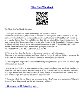 Interperosnal Communication In The Blind Side | PDF