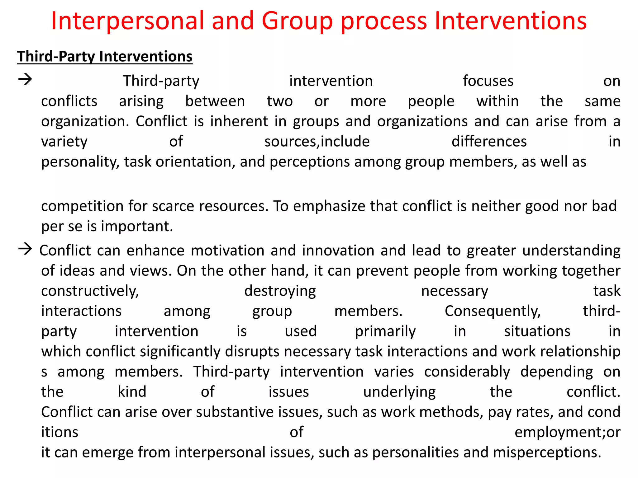 Interpersonal and group process interventions | PPTX