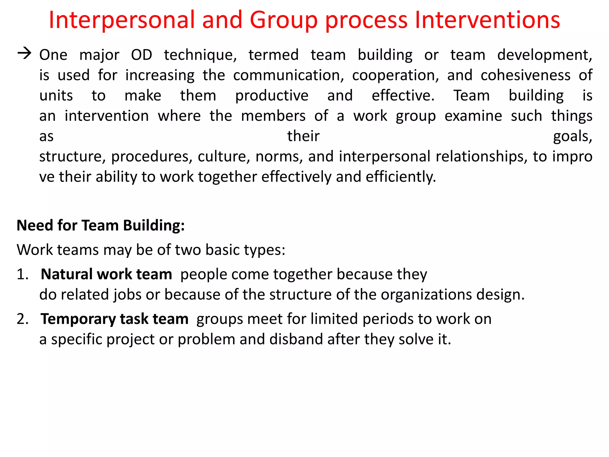 Interpersonal and group process interventions | PPTX