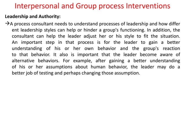 Interpersonal and group process interventions | PPTX | Physical Therapy | Wellness