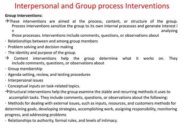 Interpersonal and group process interventions | PPTX | Physical Therapy ...