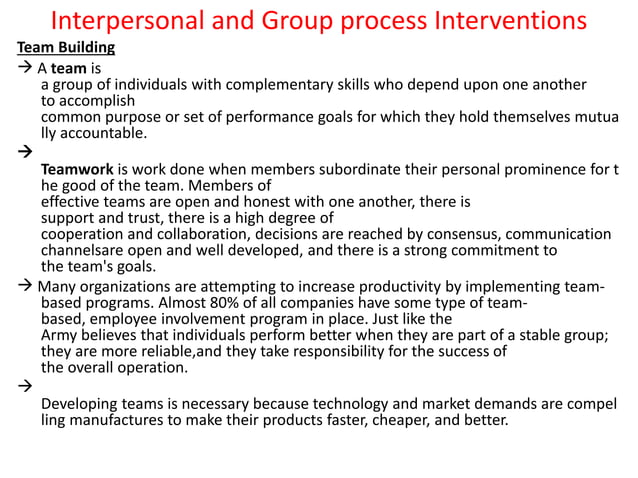 Interpersonal and group process interventions | PPTX | Physical Therapy ...