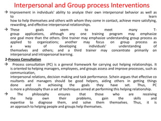 Interpersonal and group process interventions | PPTX