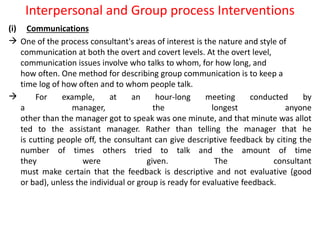 Interpersonal and group process interventions | PPTX