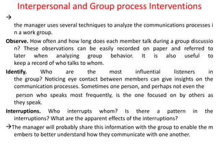 Interpersonal and group process interventions | PPTX