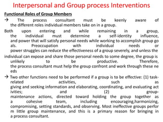 Interpersonal and group process interventions | PPTX