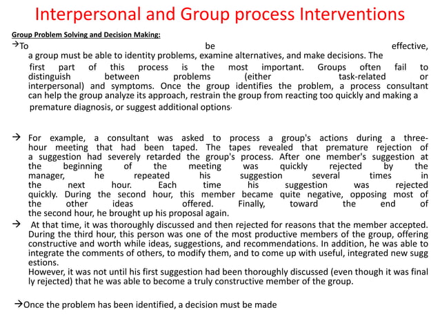 Interpersonal and group process interventions | PPTX | Physical Therapy ...