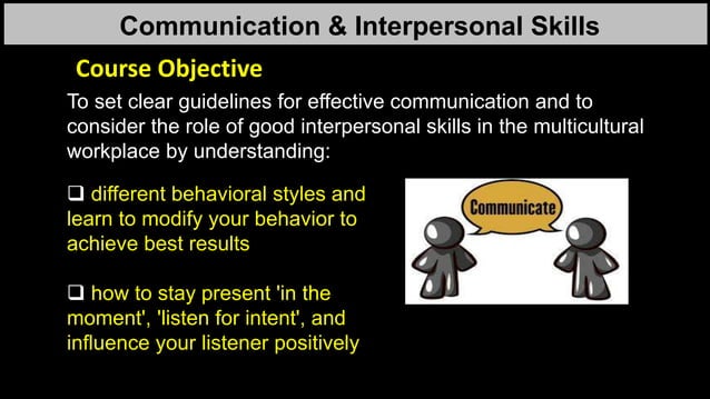 Communication & Interpersonal Skills at Multi Cultural Workplace | PPT