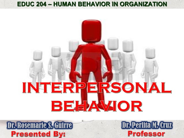 Interpersonal behavior | PPT
