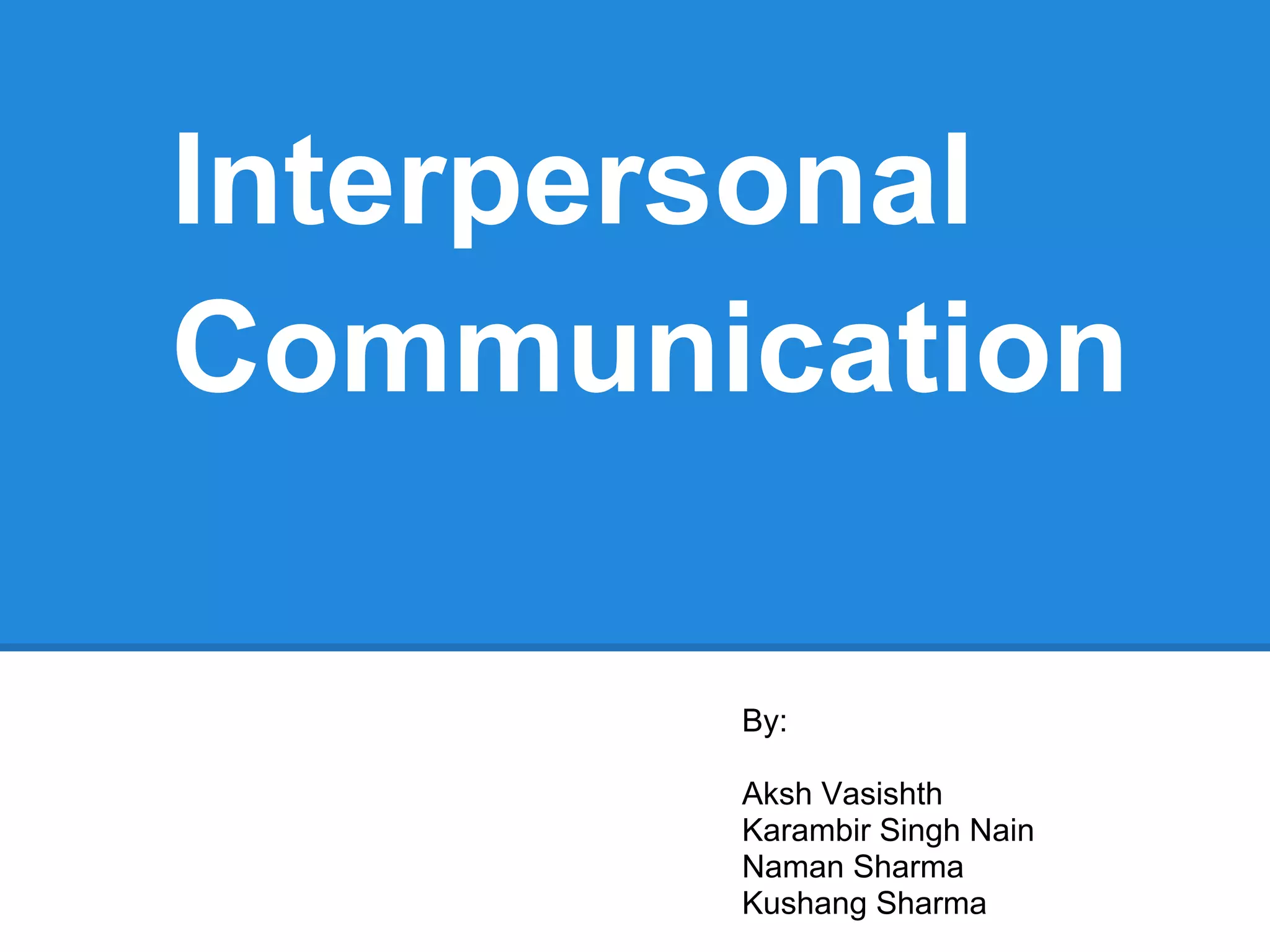 Interpersonal communication | PDF