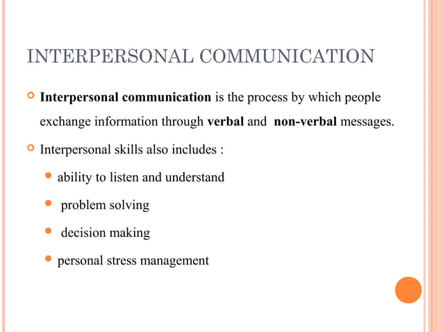 Interpersonal communication | PPT