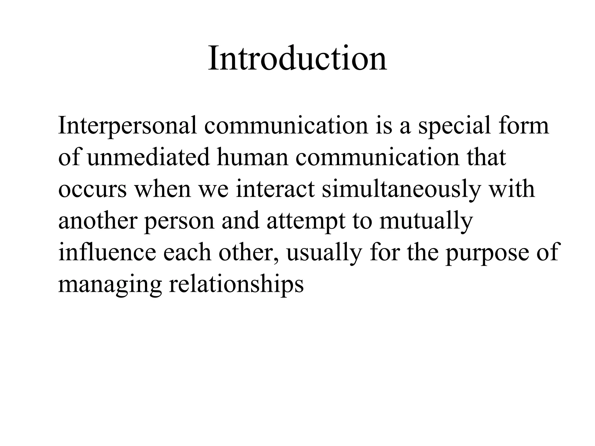 Interpersonal communication | PPT