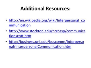Interpersonal communication | PPT
