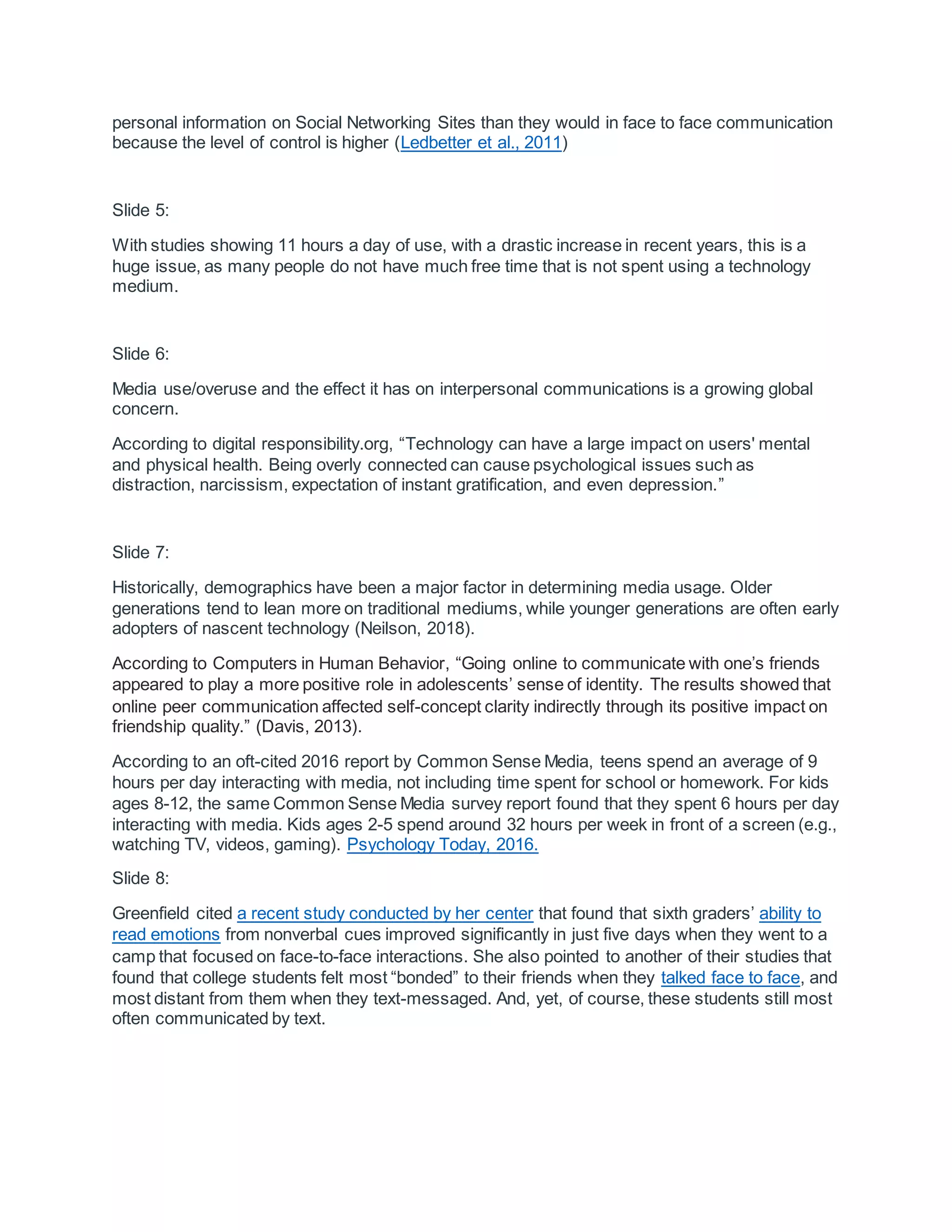 Interpersonal communication notes for powerpoint | DOCX