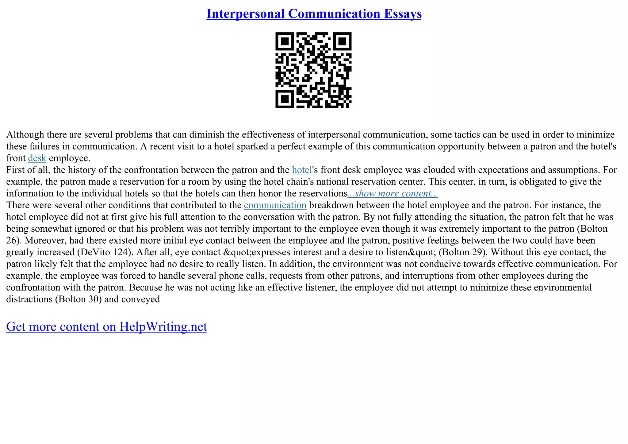 Interpersonal Communication Essays | PPT