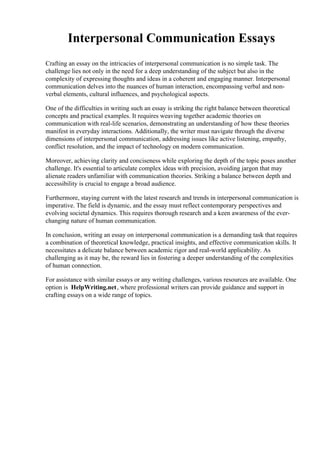 Interpersonal Communication Essays.pdf