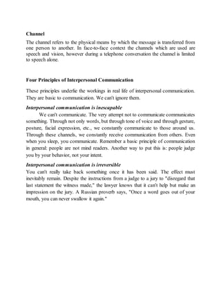 Interpersonal communication (outline) | DOCX