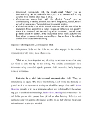 Interpersonal communication (outline) | DOCX