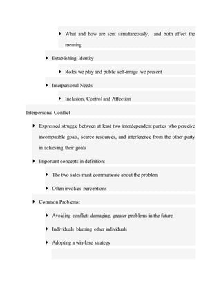Interpersonal communication (outline) | PDF