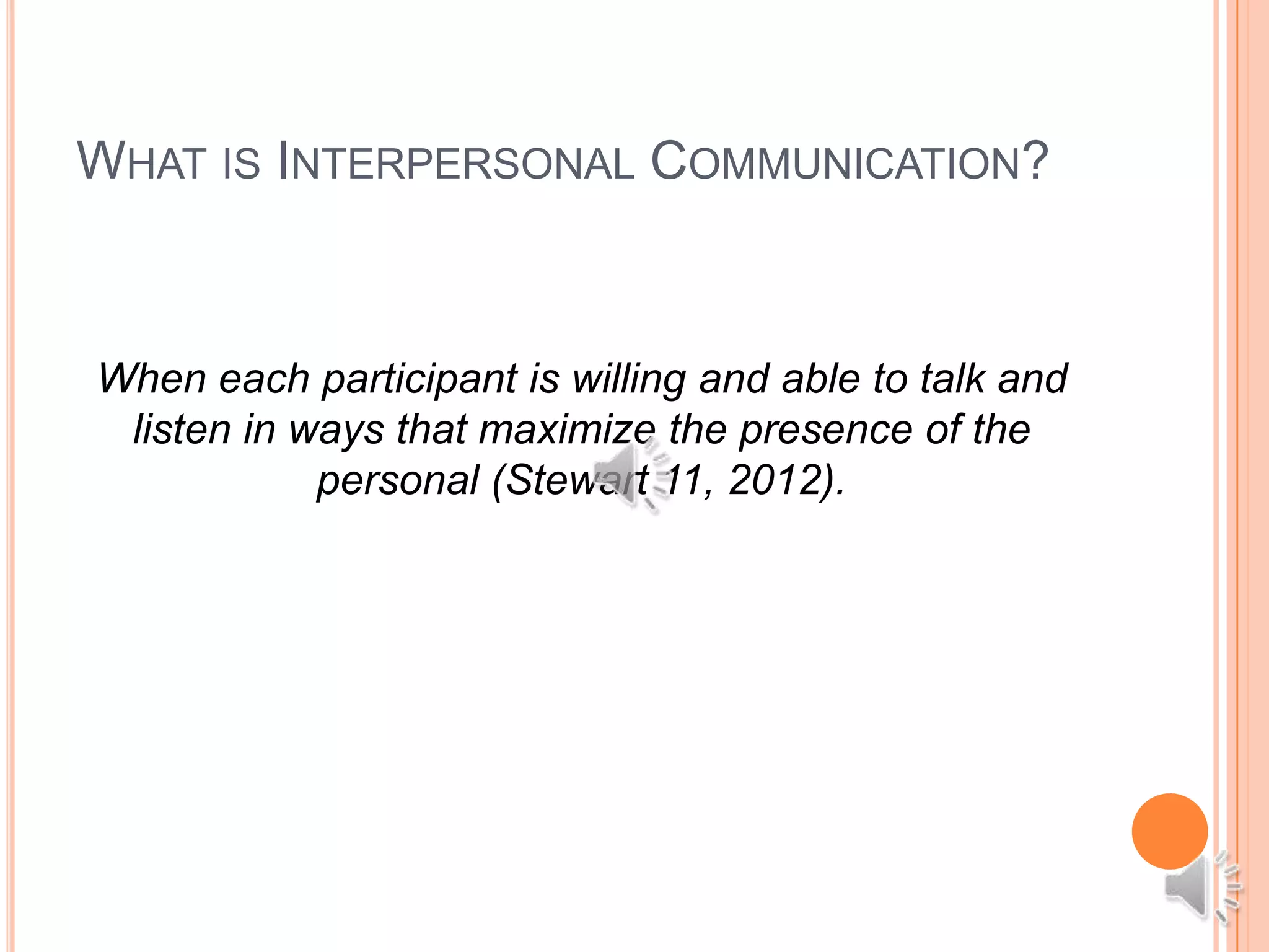 Interpersonal communication project | PPTX