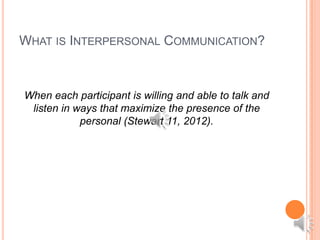 Interpersonal communication project | PPTX